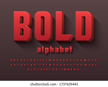 Bold Strong Font Modern 3d Alphabet Stock Vector (Royalty Free ...
