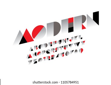 Vector Modern Abstract Font Alphabet Stock Vector (Royalty Free ...