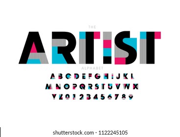 Vector Modern Abstract Font Alphabet Stock Vector (Royalty Free) 1122245105
