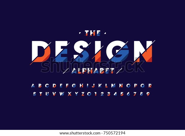 Vector Modern Abstract Font Alphabet Stock Vector (Royalty Free) 750572194