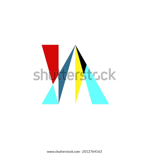 Vector Modern Asymmetric Logo Design Cyan Stock Vector (Royalty Free ...
