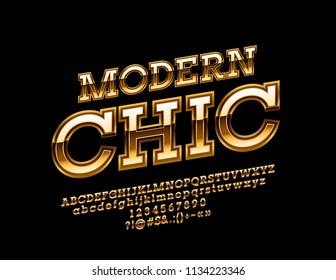 Vector Modern Chic Golden Alphabet Letters Stock Vector (Royalty Free ...