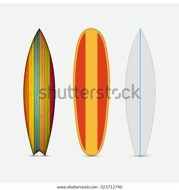 Vector Modern Colorful Surfboard Set On Stock Vector (Royalty Free ...