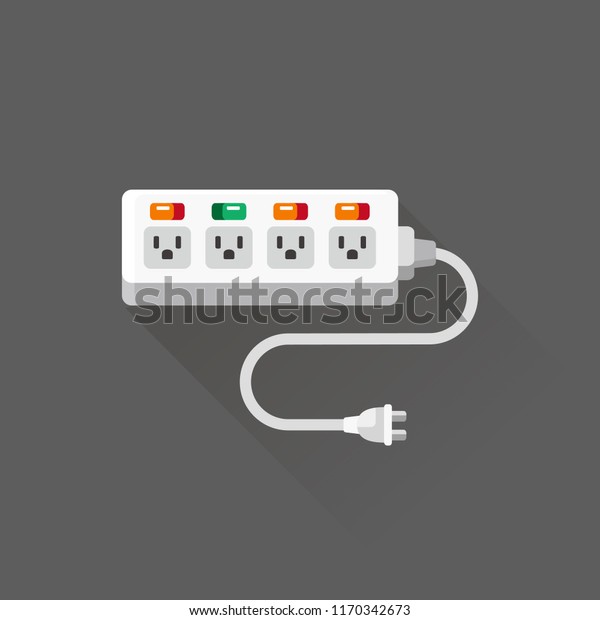 Vector Modern Electric Extension Cord Safety Stock Vector (Royalty Free ...