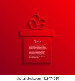 Vector Modern Gift Red Icon Background Stock Vector (Royalty Free ...