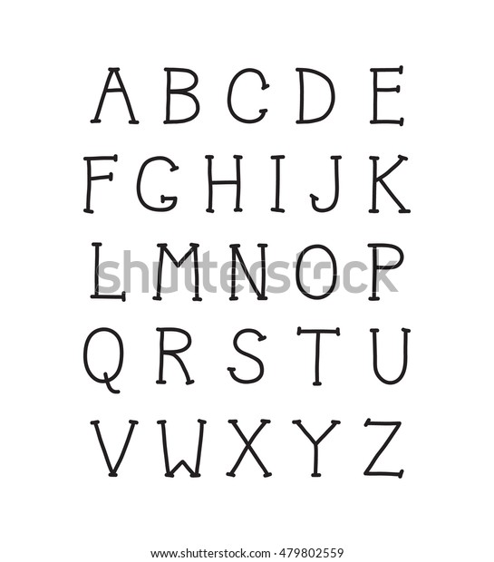 Vector Modern Hand Written Alphabet Educational Stock Vector (Royalty ...