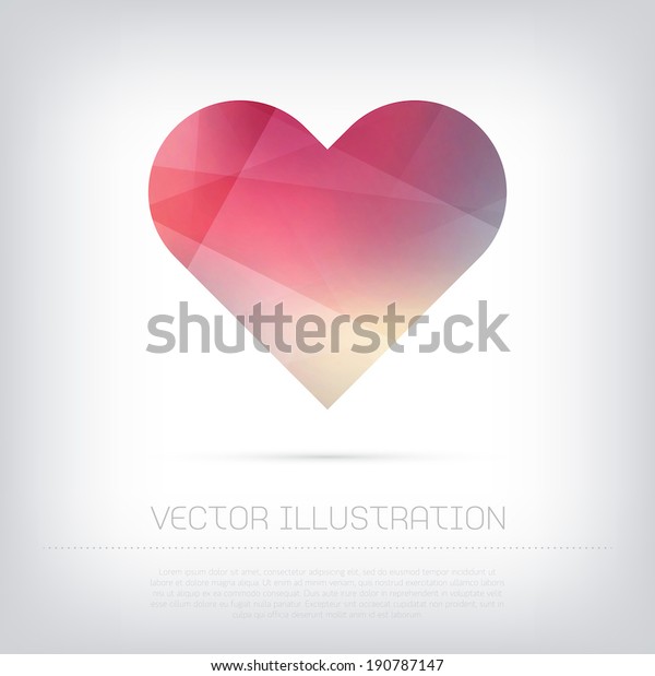 Vector Modern Heart Icon Colorful Polygonal Stock Vector (Royalty Free ...