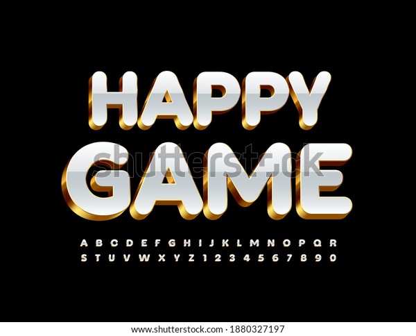 Vector Modern Logo Happy Game White Stock Vector (Royalty Free ...