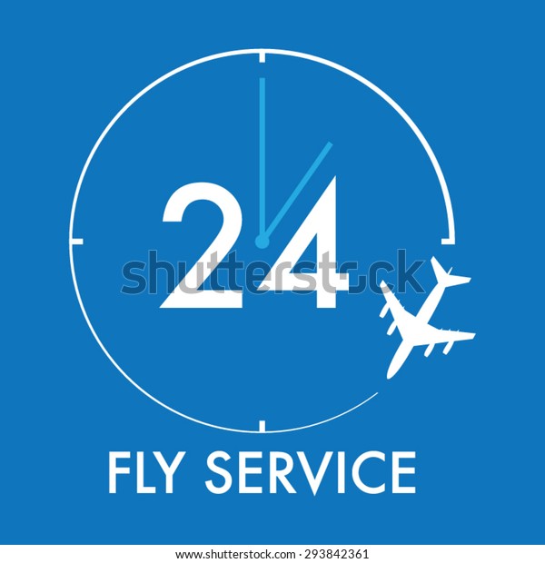 Vector Modern Minimalistic Airplane Watch Logo Stock Vector (Royalty ...
