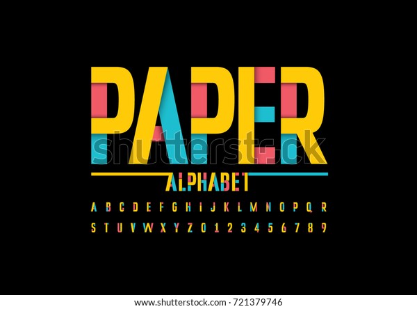 Vector Modern Paper Font Alphabet Stock Vector (Royalty Free) 721379746
