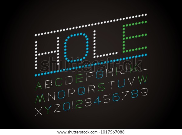 Vector Modern Perforated Font Alphabet Stock Vector (Royalty Free ...