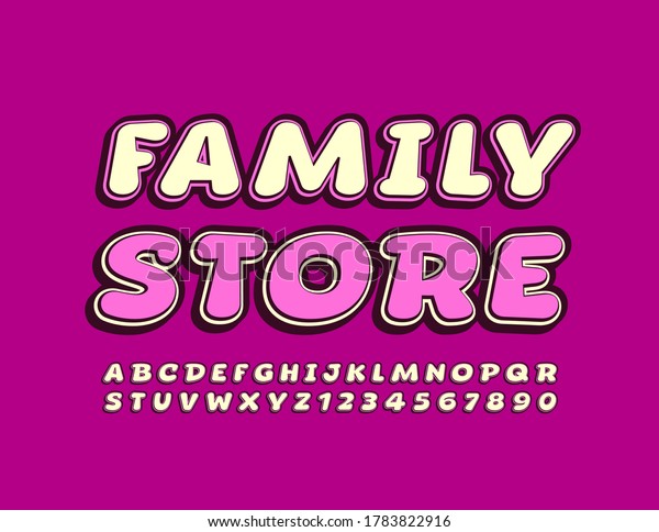 Vector Modern Sign Family Store Happy Stock Vector (Royalty Free ...
