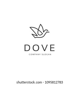 Vector Modern Simple Dove Logo Stock Vector (Royalty Free) 1095812783 ...
