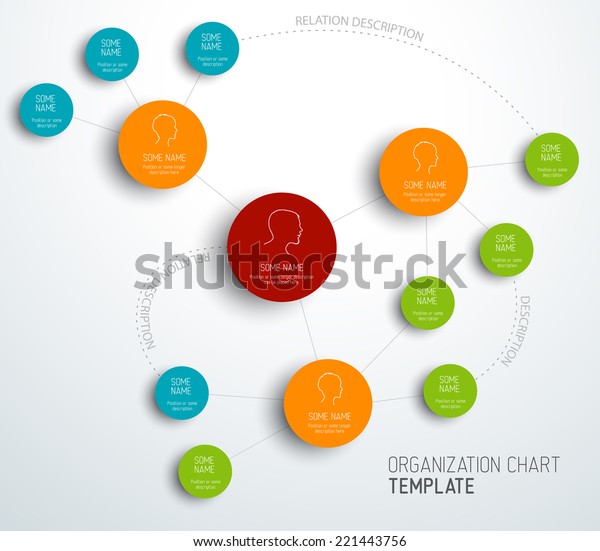 Modernes, einfaches Organigramm mit Profilen Modernes, einfaches Organigramm mit Profilen