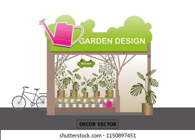 Vector Modern Style Garden Shop Interior Stock Vector (Royalty Free ...