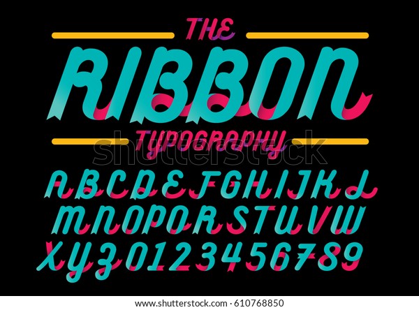 Vector Modern Stylized Ribbon Font Alphabet Stock Vector (Royalty Free ...