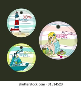 Vector Modern Summer Price Tags Stock Vector (Royalty Free) 81514528 ...