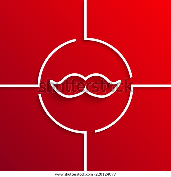 Vector Modern White Mustache Circle Icon Stock Vector (Royalty Free ...