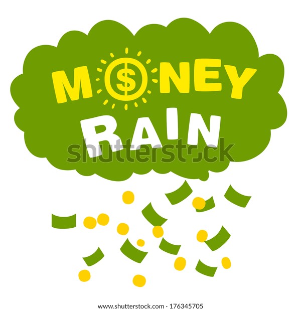 Vector Money Rain Banknotes Coins On Stock Vector (Royalty Free) 176345705