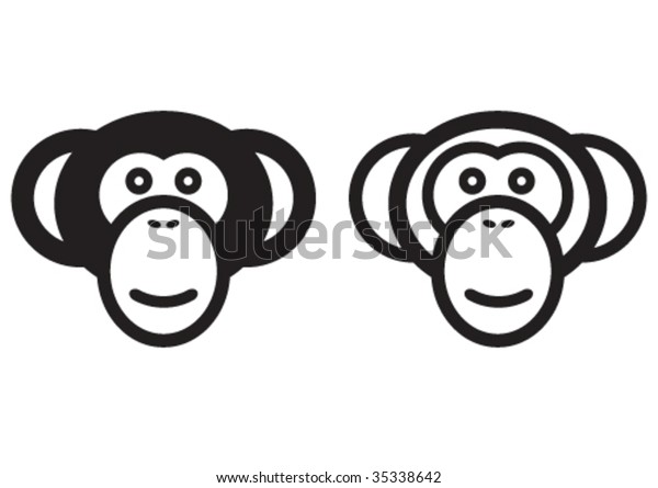 Vector Monkey Signs Stock Vector (Royalty Free) 35338642