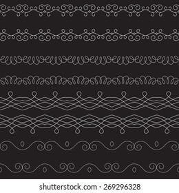 Vector Mono Line Graphics Seamless Pattern Stock Vector (Royalty Free ...