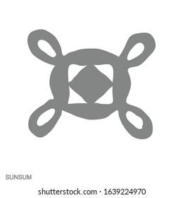 Vector Monochrome Icon Adinkra Symbol Sunsum Stock Vector (Royalty Free ...