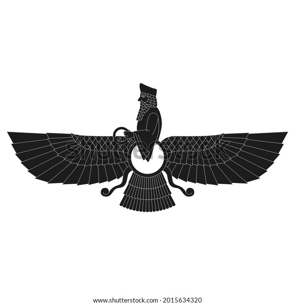 Vector Monochrome Icon Ancient Sumerian Symbol Stock Vector (Royalty ...