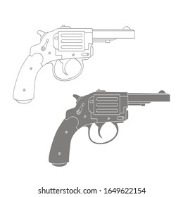 Vector Monochrome Icon Revolver Stock Vector (Royalty Free) 1649622154 ...