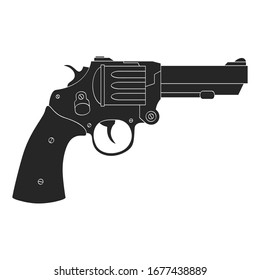 Vector Monochrome Icon Revolver Stock Vector (Royalty Free) 1672362154