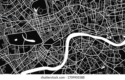 Vector Monochrome Map London Uk Scheme: เวกเตอร์สต็อก (ปลอดค่าลิขสิทธิ์ ...