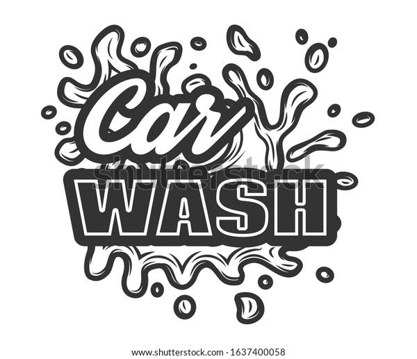 Vector Monochrome Template Car Wash Logo Stock Vector (Royalty Free ...
