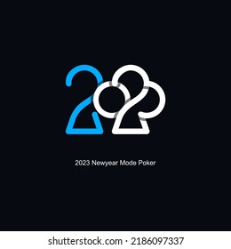 Vector Monogram Number 2023 Poker Newyear Stock Vector (Royalty Free ...