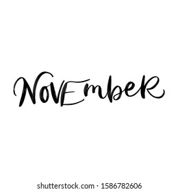 Vector Month Hand Lettering Month November Stock Vector (Royalty Free ...