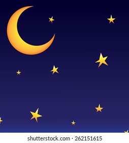 Vector Moon Stars Stock Vector (Royalty Free) 262151615
