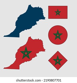 Vector Morocco Country Outline Silhouette Flag Stock Vector (Royalty ...