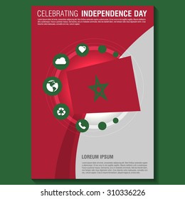 Vector Morocco Independence Day Flyer Template Stock Vector (Royalty ...