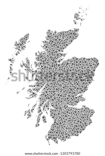 Vector Mosaic Abstract Scotland Map Flat Stock Vector (Royalty Free ...