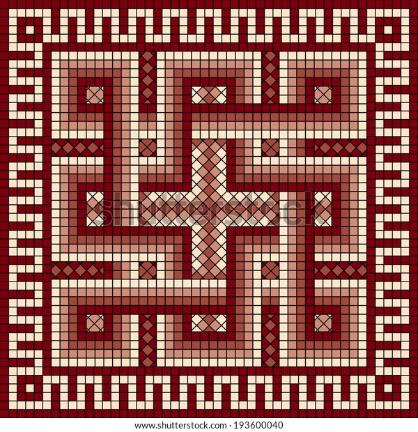 Vector Mosaic Classic Greek Meander Ornament Stock Vector (Royalty Free ...