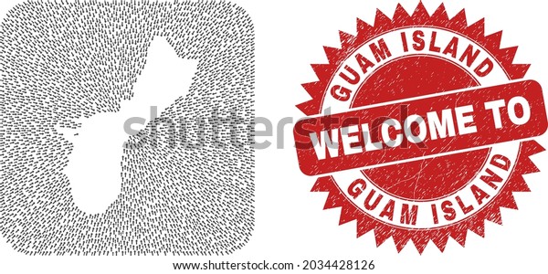 Vector Mosaic Guam Island Map Immigration Stock Vector (Royalty Free ...