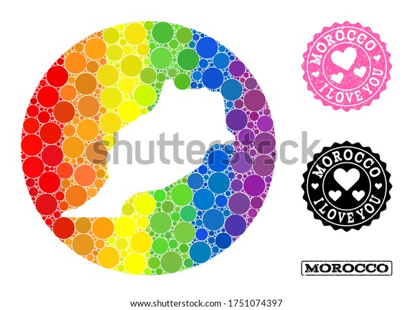 Vector Mosaic Lgbt Map Morocco Spheric Stock Vector (Royalty Free ...