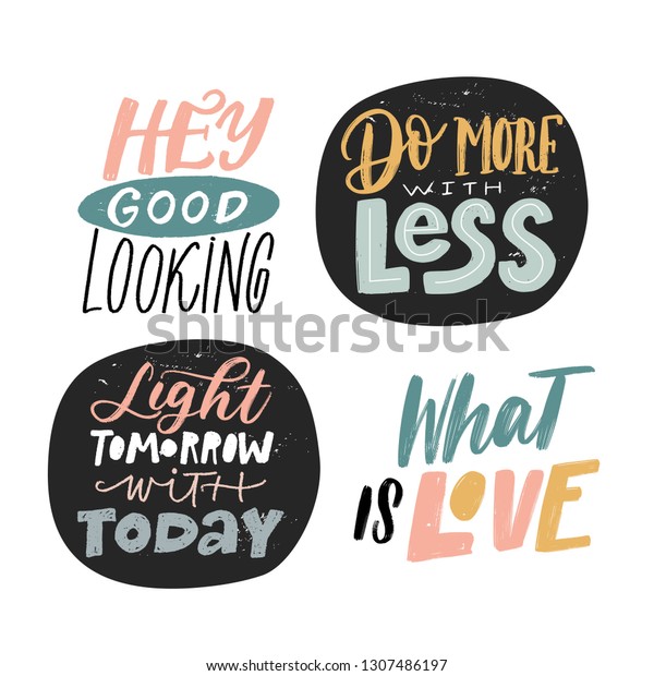 Vector Motivational Hand Lettering Quotes Motivational Stock Vector ...