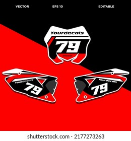 Vector Motocross Racing Decals Template Editable Stock Vector (Royalty ...