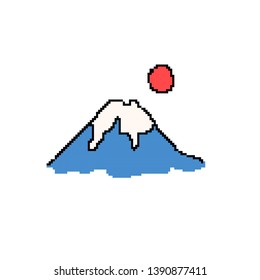 Vector Mount Fuji Concept Pixel Art Stock Vector (Royalty Free ...