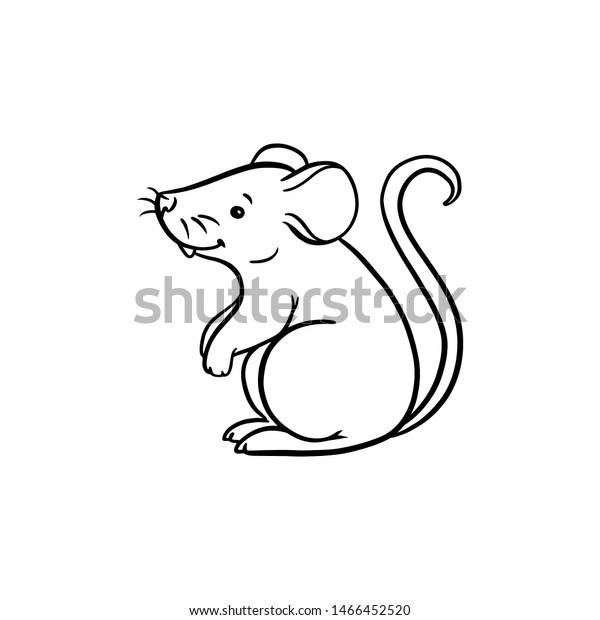 Vector Mouse Animal Outline Illustration Christmas Stock Vector ...