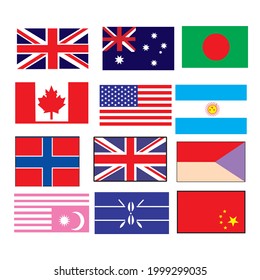 Vector Multi Country Flag Illustration Stock Vector (Royalty Free ...