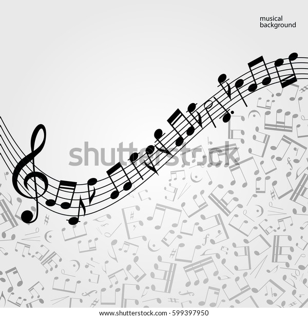 Vector Music Background Melody Notes Key Stock Vector (Royalty Free ...