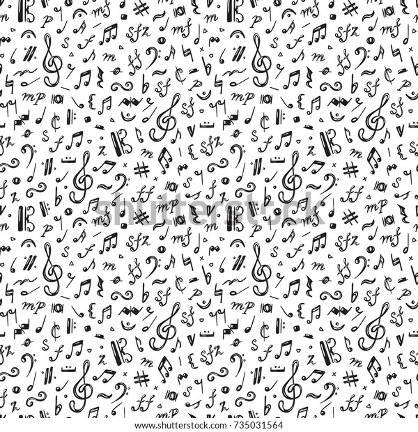 Vector Music Background Musical Notes Seamless Stock Vector (Royalty ...