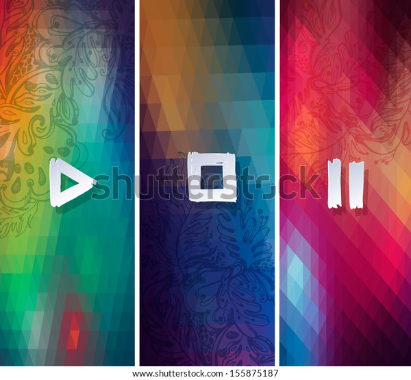 Vector Music Geometric Background Bright Horizontal Stock Vector ...