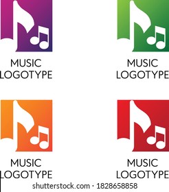 Vector Music Logo Color Gradient Notes Stock Vector (Royalty Free ...