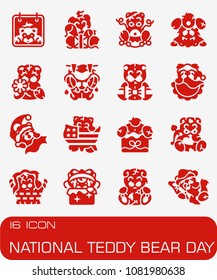 Vector National Teddy Bear Day Icon Stock Vector (Royalty Free ...
